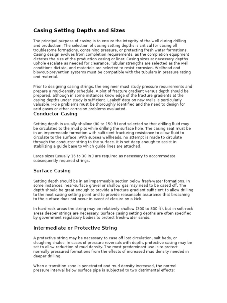 Well Design Considerations | PDF | Casing (Borehole) | Oil Well