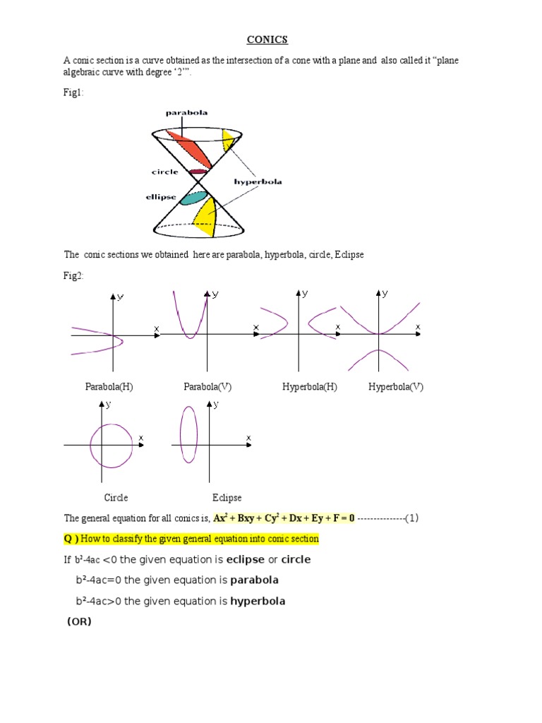 Conics Demo | Download Free PDF | Ellipse | Elementary Mathematics