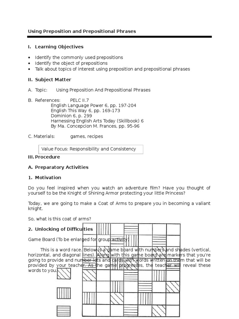 using-presposition-and-prepositional-phrases.doc | Preposition And ...