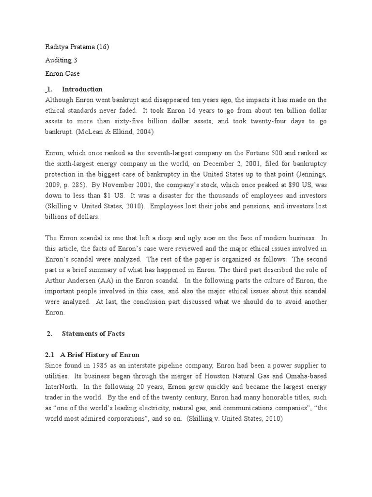 An In-Depth Analysis of the Enron Scandal: Examining the Roles of Key ...
