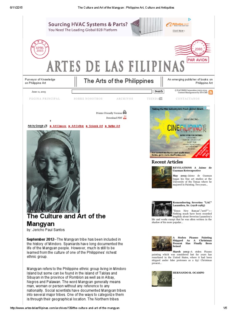 The Culture and Art of The Mangyan - Philippine Art, Culture and ...