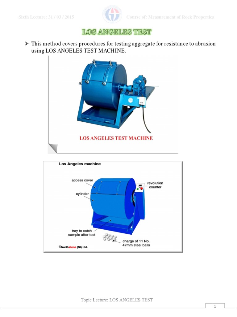 This Method Covers Procedures For Testing Aggregate For Resistance To ...