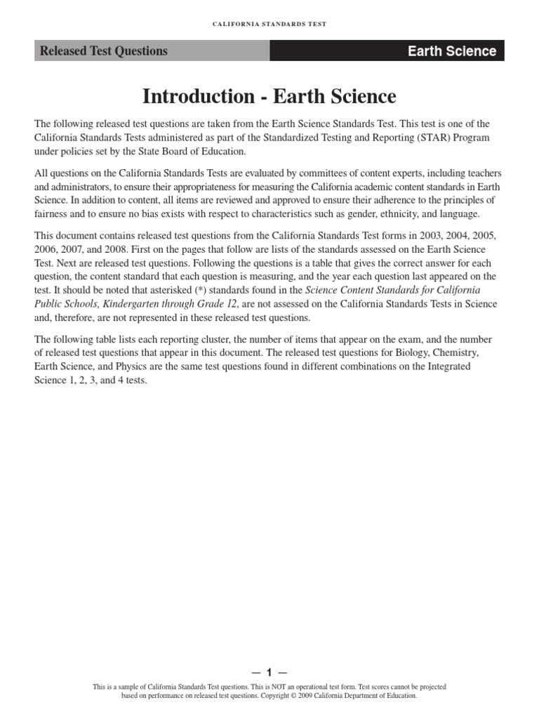 Earth Science Sample Exam | PDF | Atmosphere Of Earth | Stars