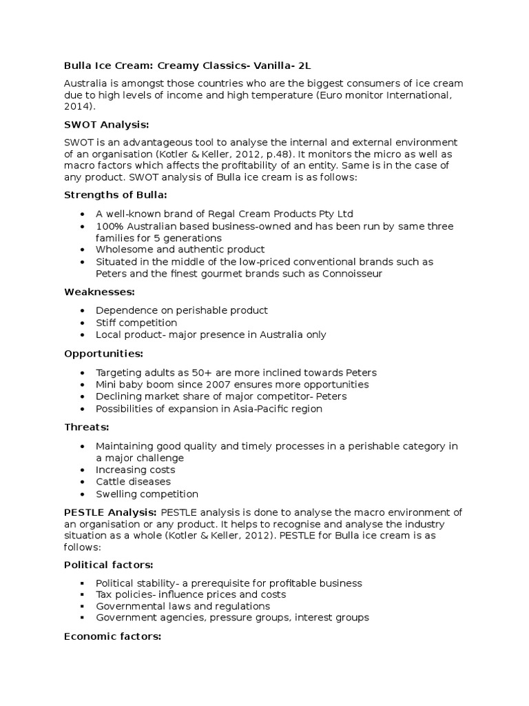 Bulla Ice Cream-Quiz 2 | PDF | Competition | Swot Analysis