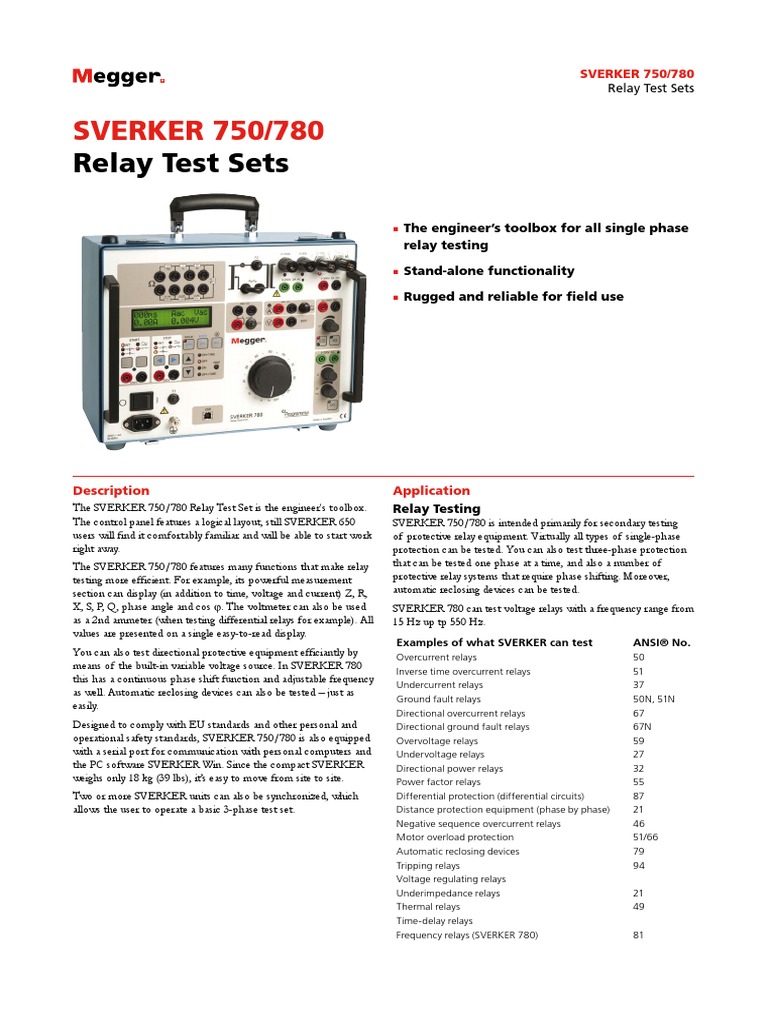 SVERKER-750-780 DS en V06 | PDF | Relay | Switch