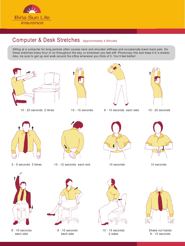 Computer & Desk Stretches: Approximately 4 Minutes | PDF