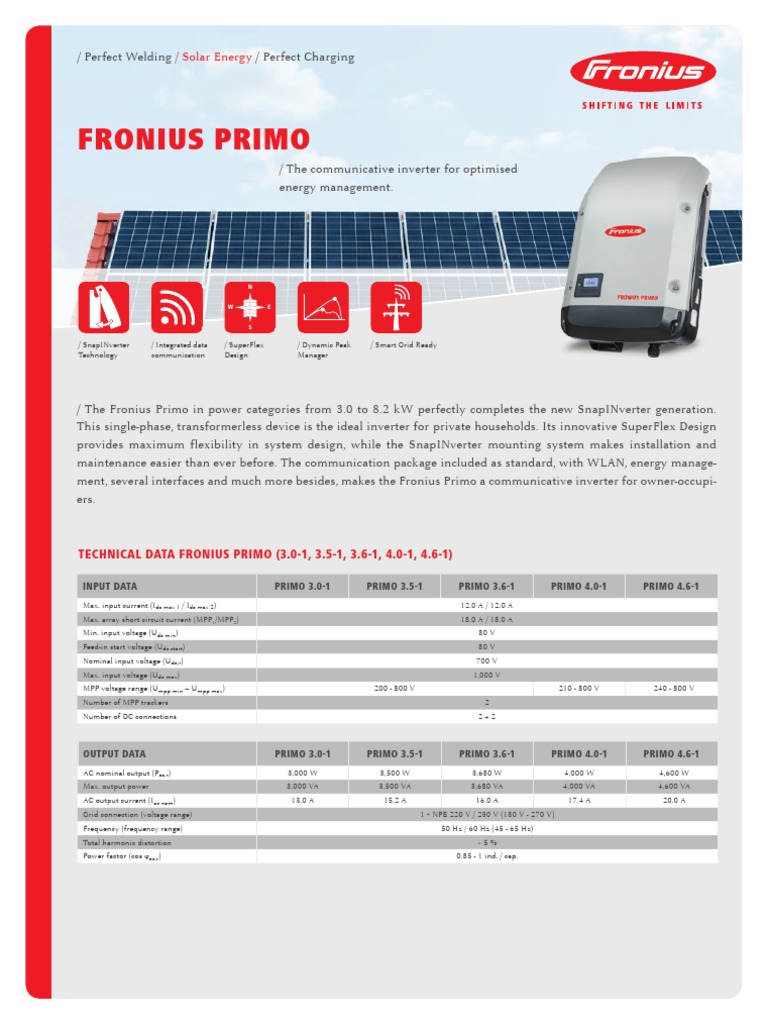 Fronius Primo PDF | PDF | Power Inverter | Electronics