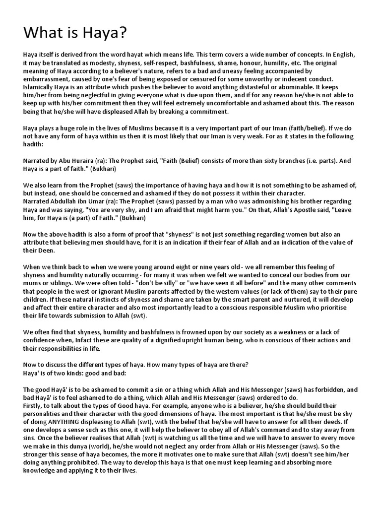 What Is Haya and PDF | PDF | Hijab | Femininity
