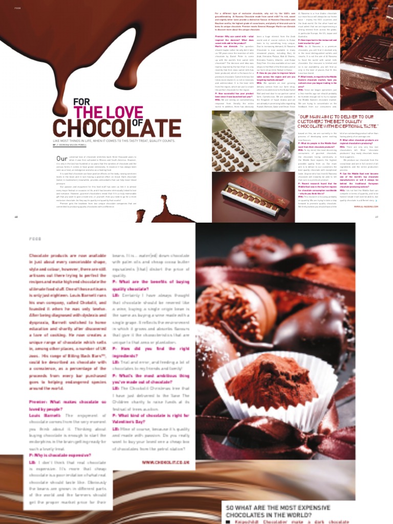 Luxury chocolate, Premier magazine | Chocolate | Dubai