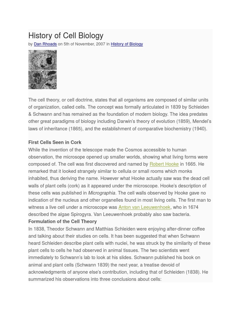 History of Cell Biology | Cell (Biology) | Cell Biology