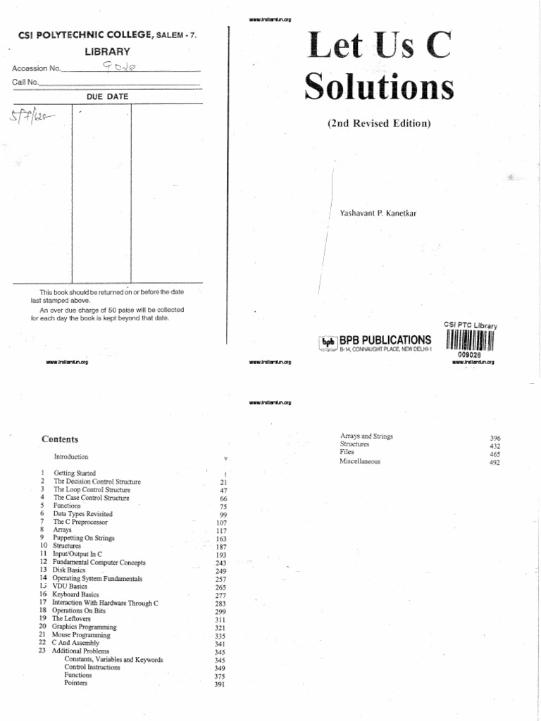 Let Us C Solutions | PDF