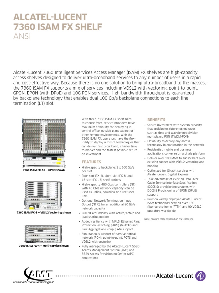 7360 Isam FX Shelf Intelligent Services Access Manager Amt | PDF ...
