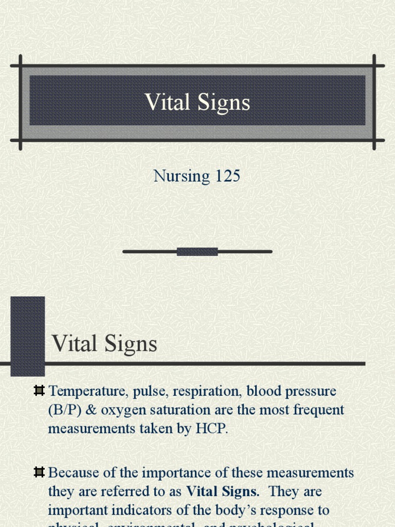 Vital Signs: Your Guide to Temperature, Pulse, Respiration, Blood ...