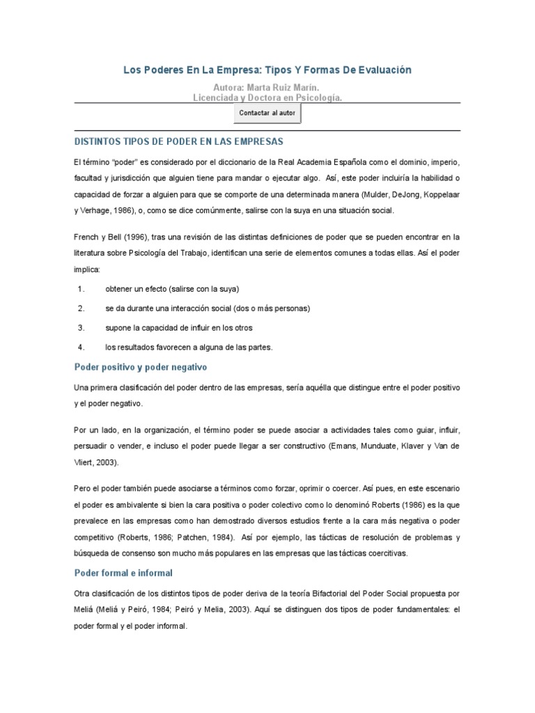 Los Poderes en La Empresa | Conflicto (proceso) | Información