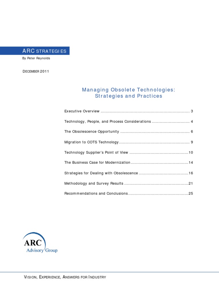 Managing Obsolete Technologies - Strategies and Practices | PDF ...
