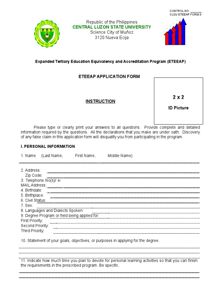 ETEEAP Application From CLSU | Diploma | Academic Certificate