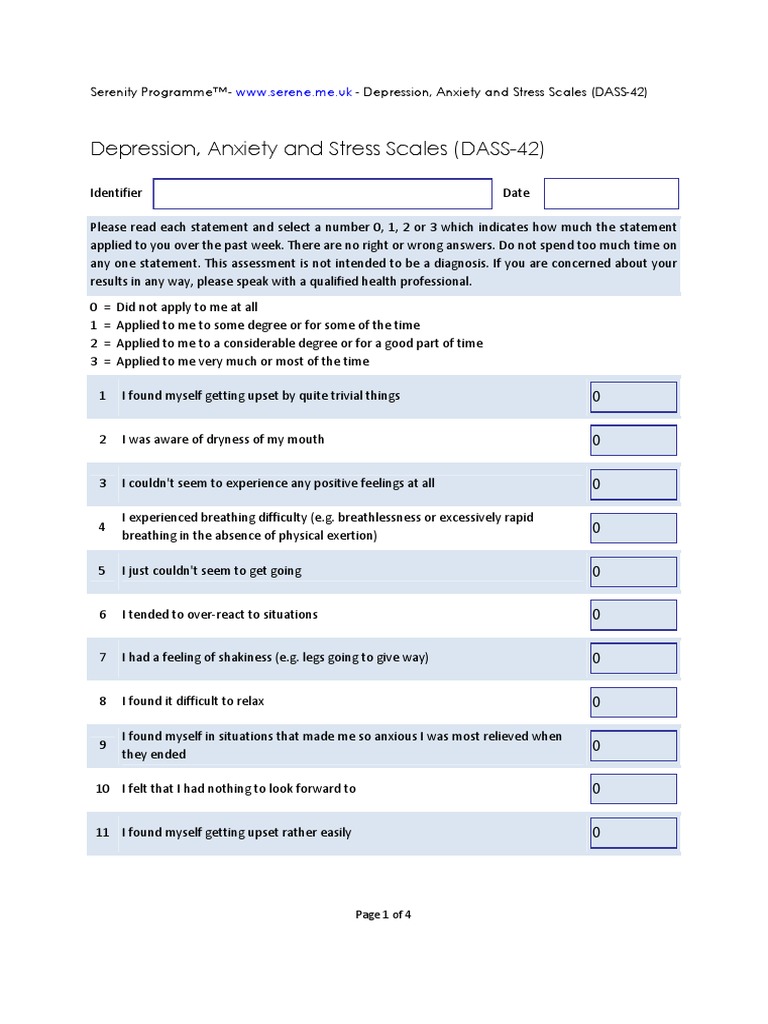 dass-42 | Anxiety | Major Depressive Disorder