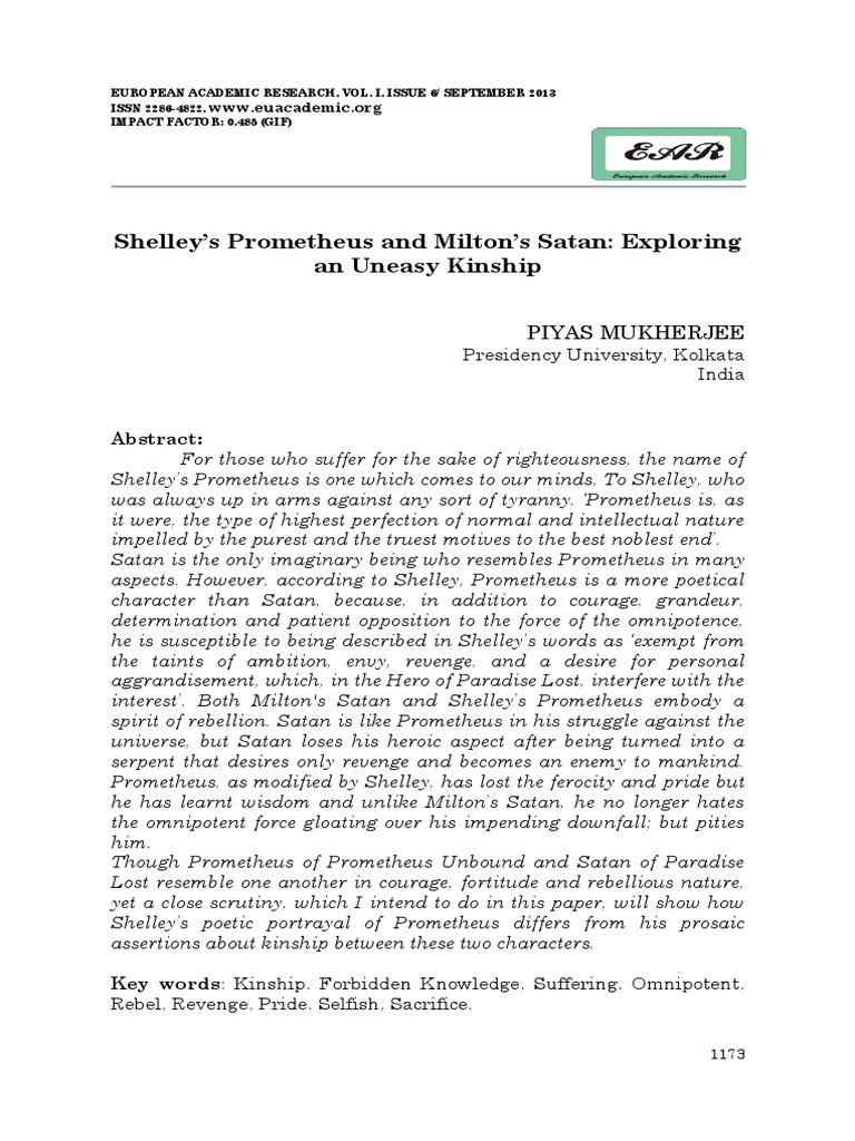 Prometheus and Satan: A Comparative Study | PDF | Prometheus | Paradise ...