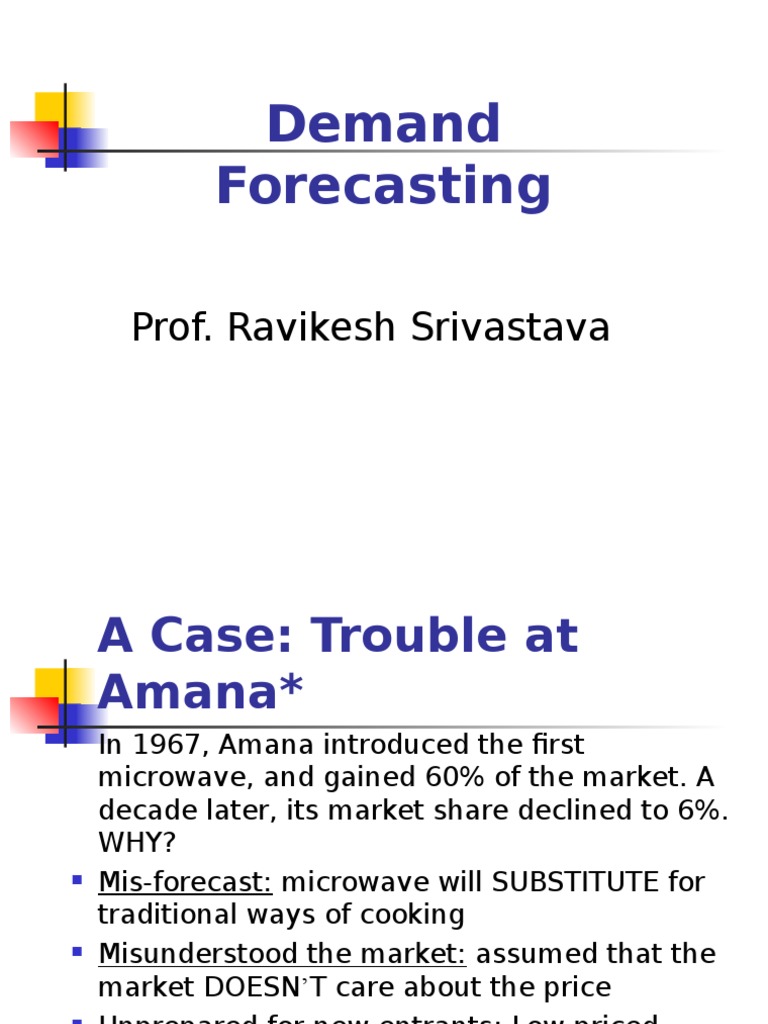 Demand Forecasting: Prof. Ravikesh Srivastava | PDF | Forecasting | Errors And Residuals
