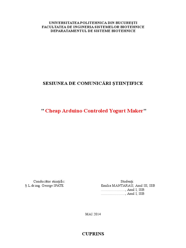 Cheap Arduino Controled Yogurt Maker 2014 | PDF | Resistor | Arduino