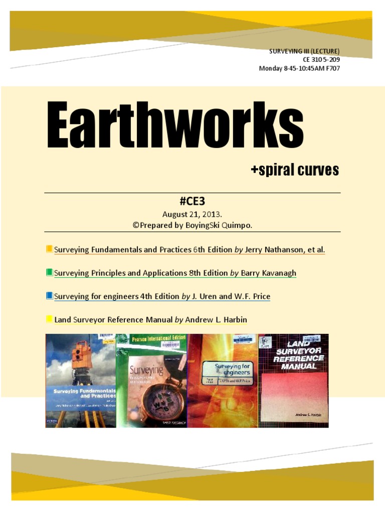 Surveying III - Earthworks | PDF