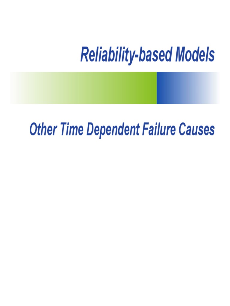 Reliability-Based Models: Other Time Dependent Failure Causes | PDF | Strength Of Materials ...