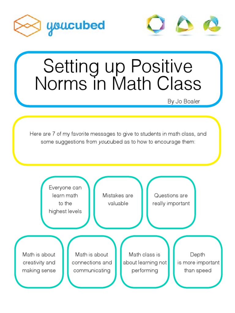 Positive Math Classroom Norms | PDF | Mindset | Educational Assessment