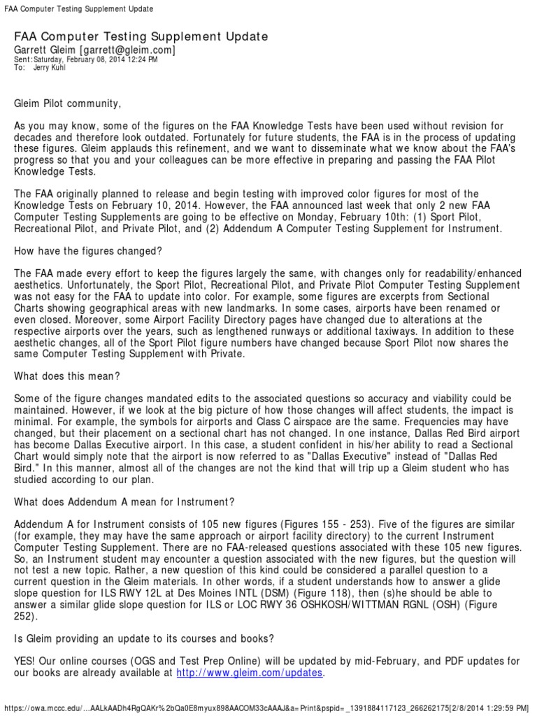 FAA Testing Supplement Changes | PDF | Airport | Federal Aviation ...