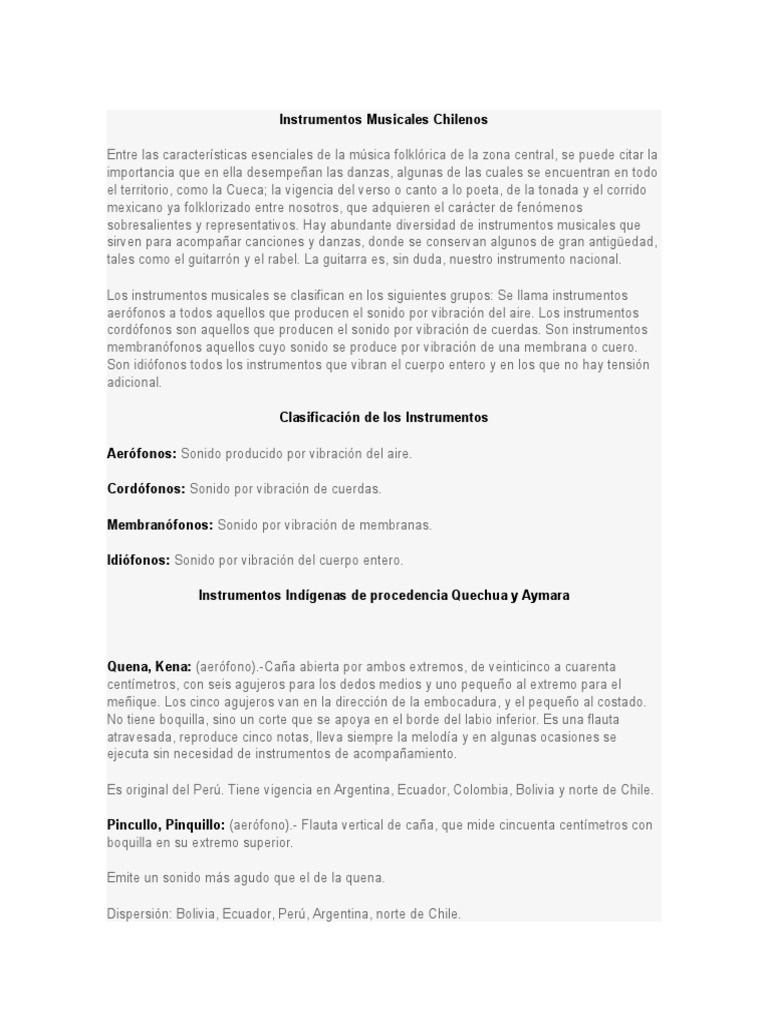 Instrumentos Musicales Chilenos | PDF | Guitarras | Violín