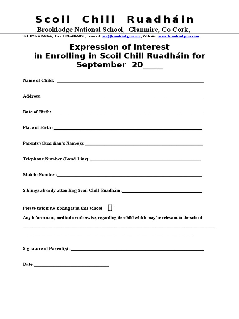 Expression of Interest
