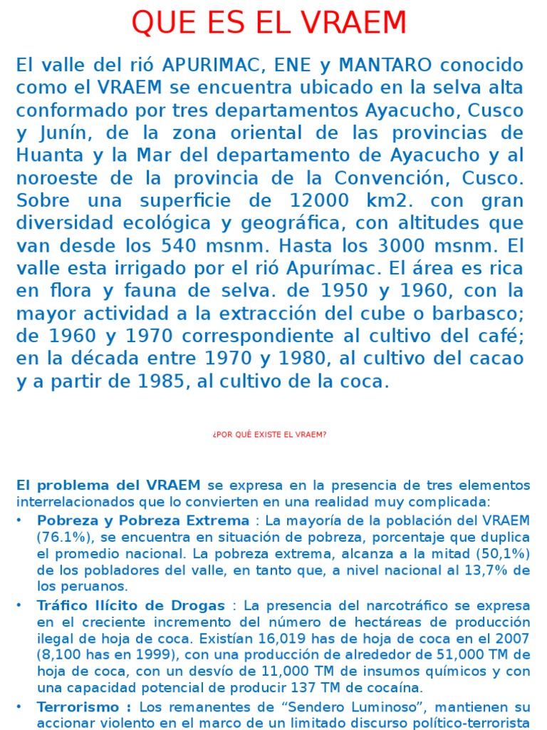 Que Es El Vraem Peru | Descargar gratis PDF | Delito | Comercio ilegal ...