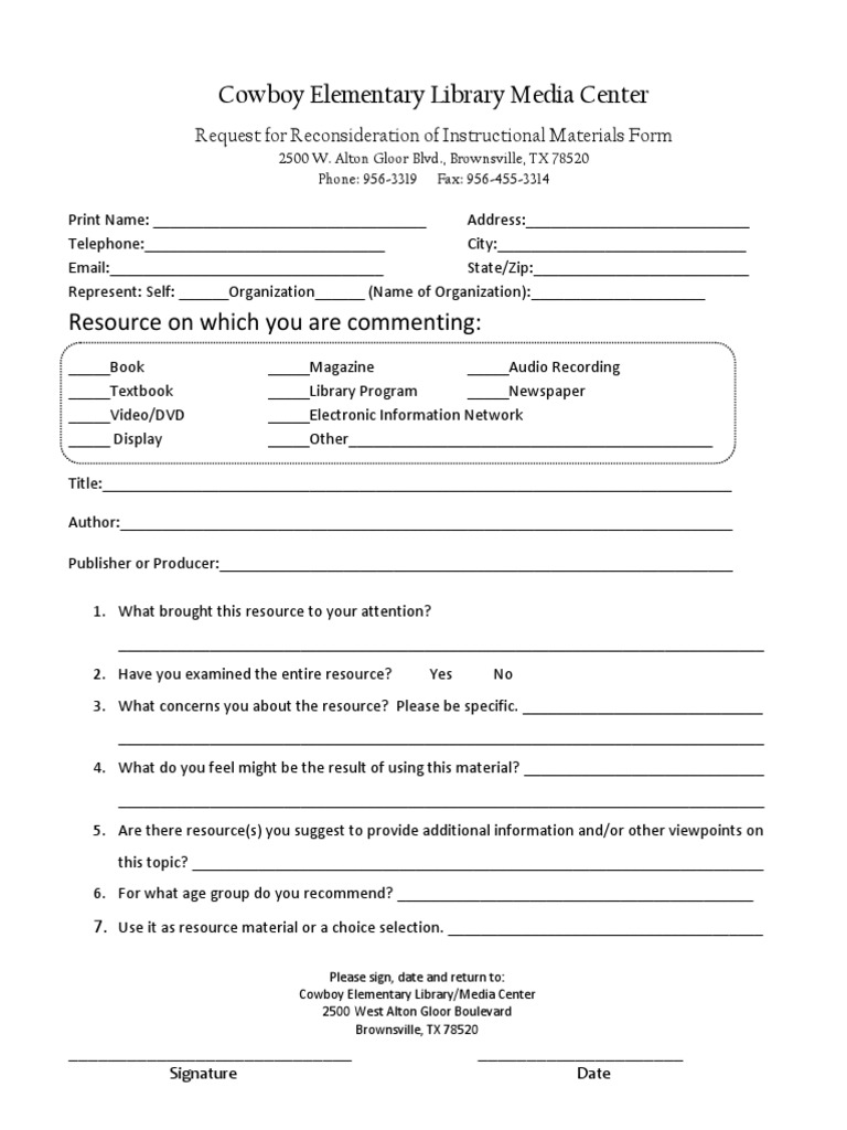 Resource Reconsideration Request Form | PDF | Career & Growth