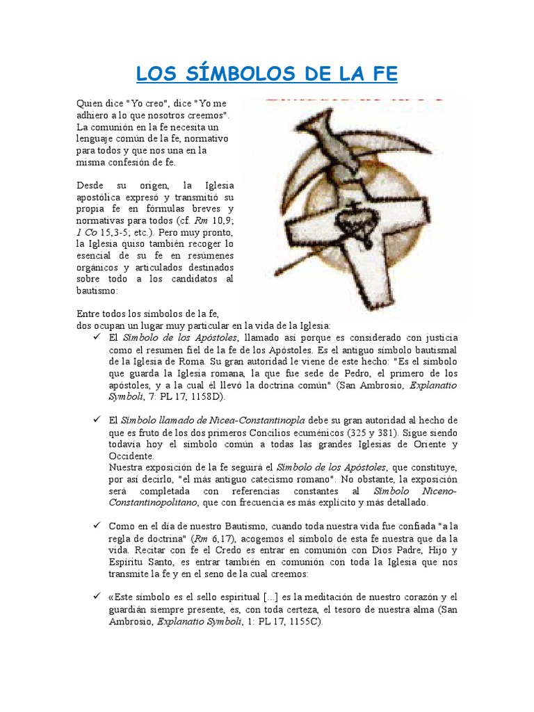Los Símbolos de La Fe | Descargar gratis PDF | Papa Francisco | Iglesia ...