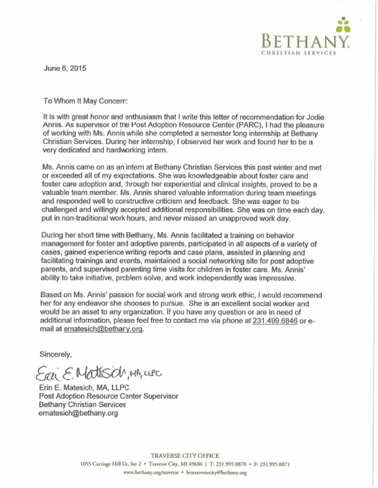 Erin Parc Reference Letter | PDF