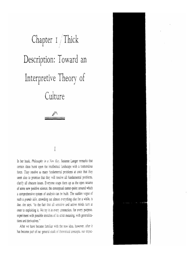 Clifford Geertz Thick Description Toward An Interpretive Theory of ...