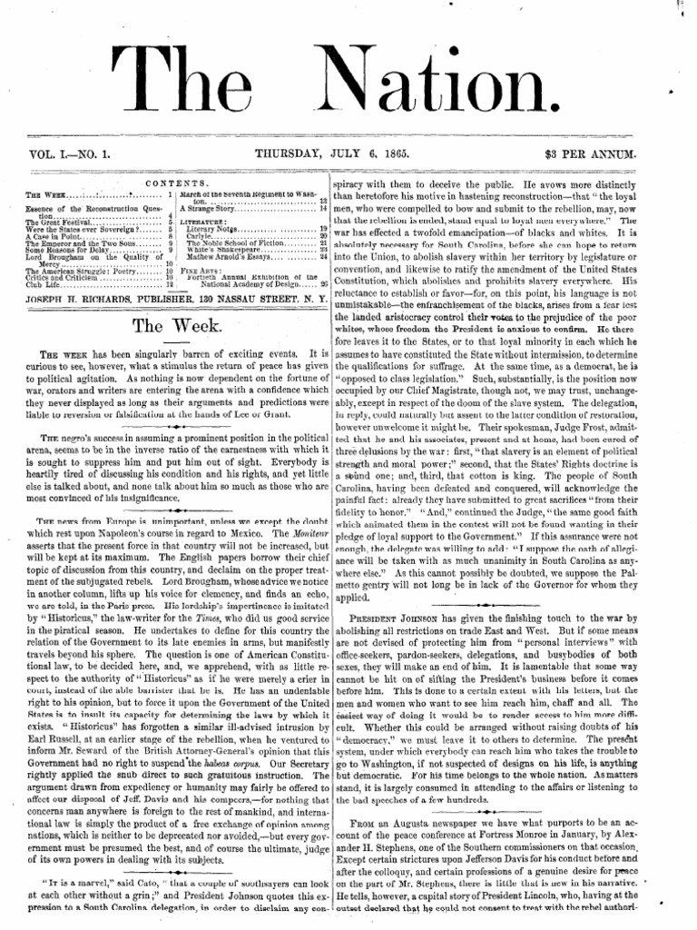 July 6, 1865 | Politics | Government