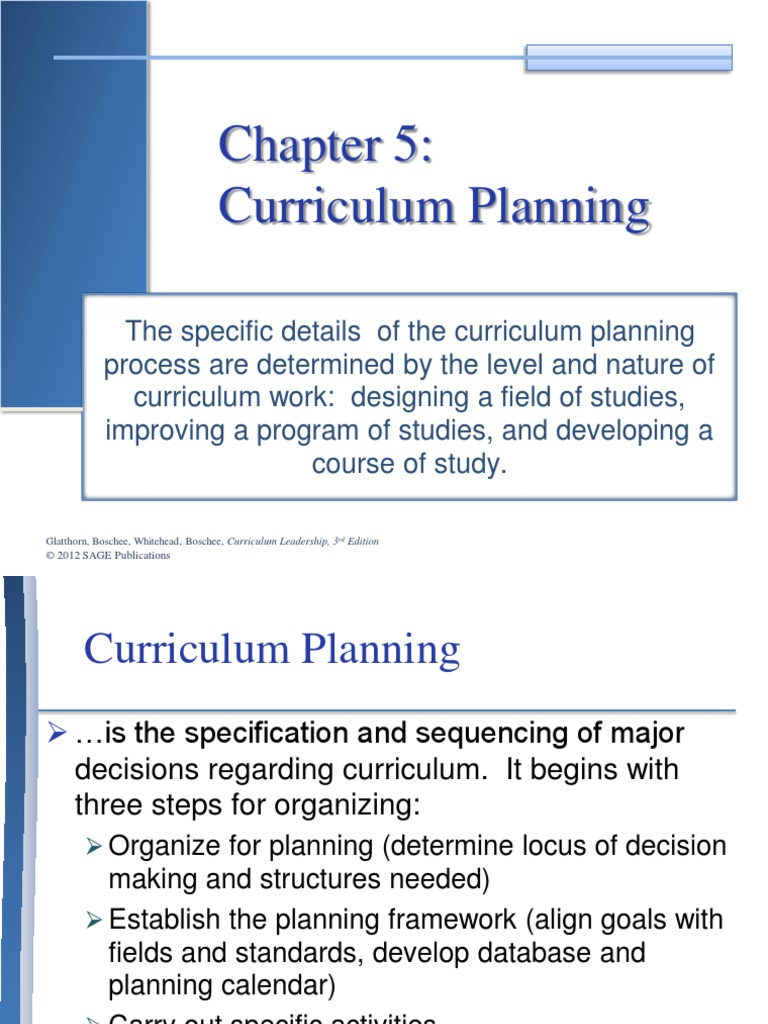 Curriculum Leadership Chapter 5 | PDF | Needs Assessment | Curriculum
