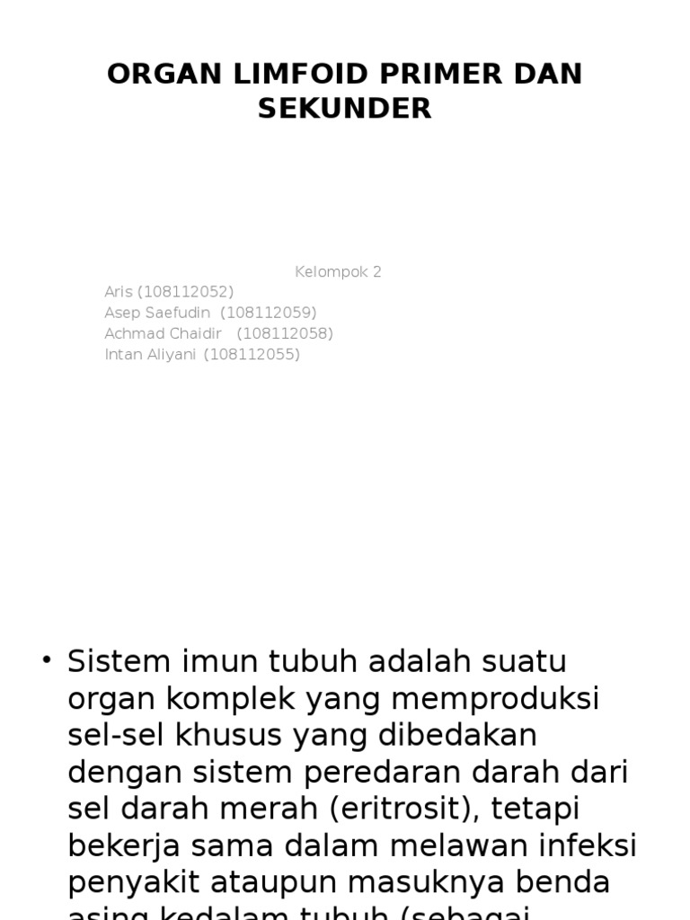 Organ Limfoid Primer Dan Sekunder | PDF
