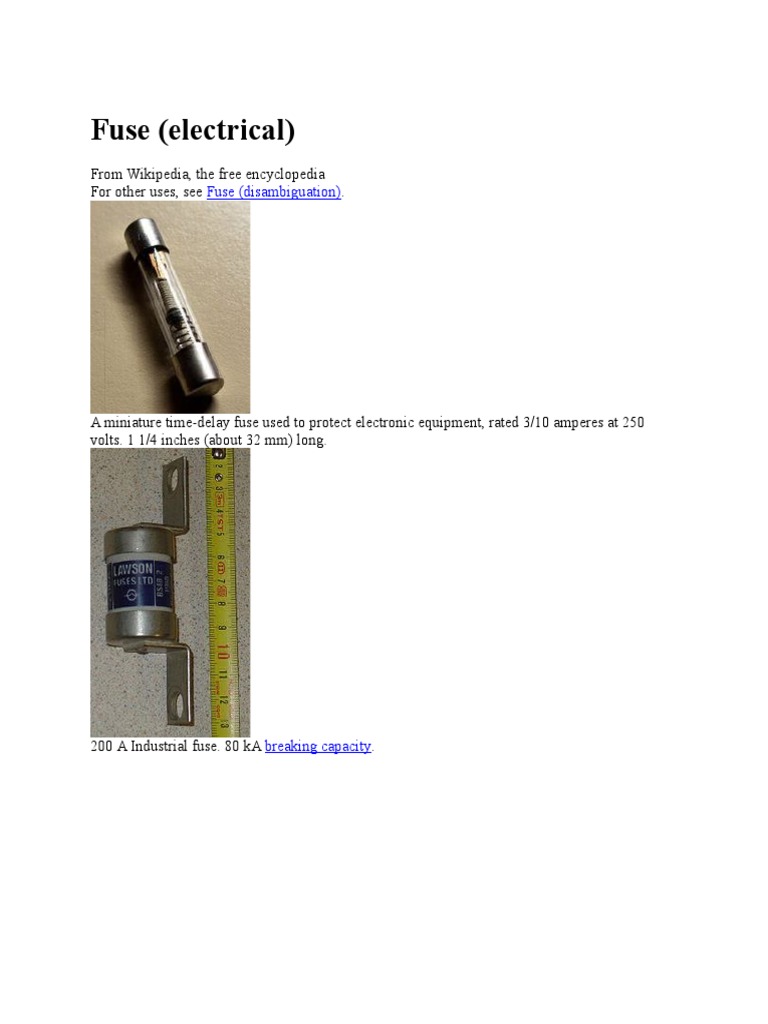 Fuse and Circuit Breaker | PDF | Fuse (Electrical) | Electric Current