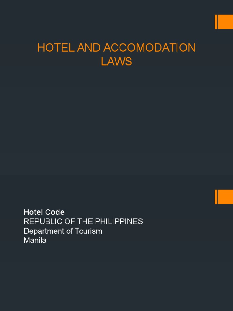 Hotel and Accomodation Laws | PDF | Bathroom | Public Toilet