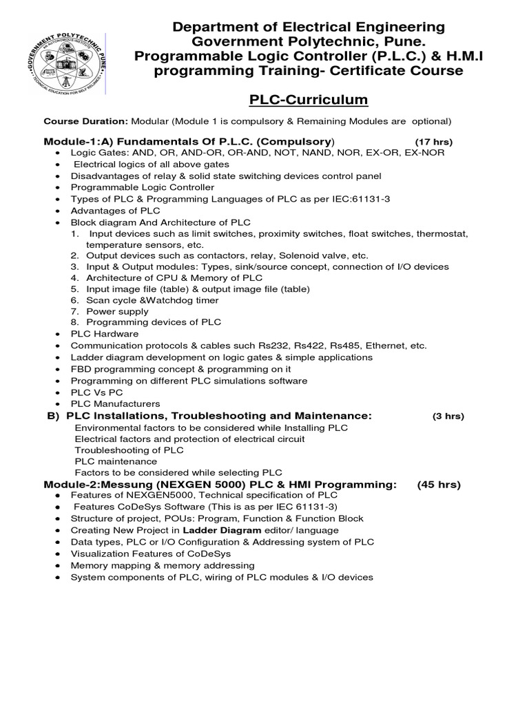 PLC Curriculum | PDF | Programmable Logic Controller | Subroutine