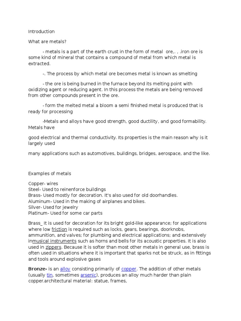 Friction Musical Instruments Zippers: Alloy Copper Tin Arsenic | PDF ...