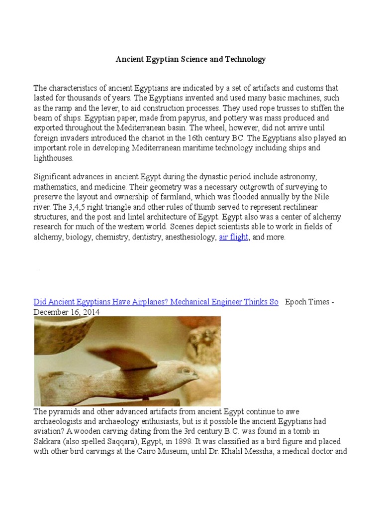 Ancient Egyptian Science and Technology | PDF | Egyptian Pyramids ...