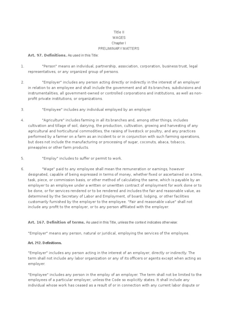 Labor Provisions Day 2 | PDF | Independent Contractor | Employment