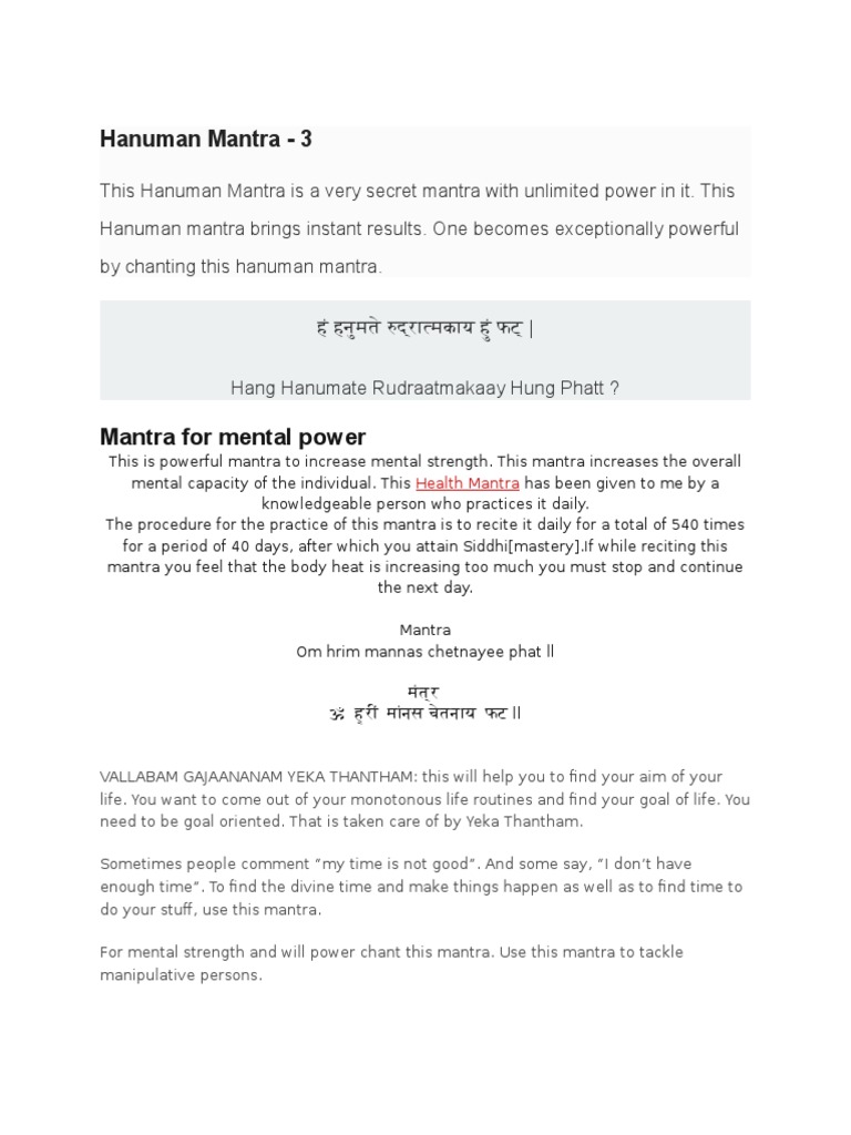 Mind Mantra | PDF | Mantra | Behavioural Sciences