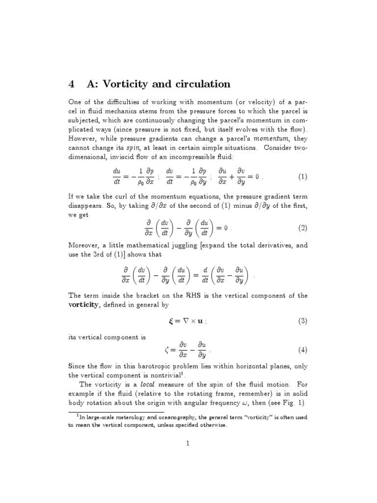 Vorticity and circulation in fluid mechanics | PDF | Viscosity | Rotation