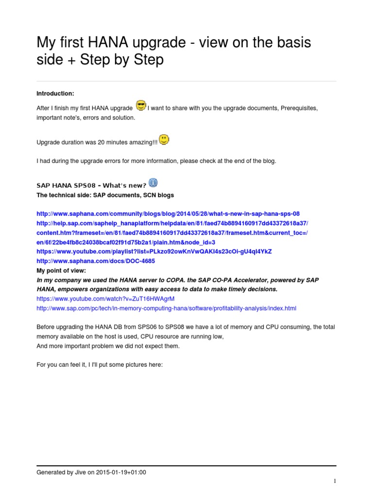 Hana Upgrade Step by Step | PDF | Databases | Areas Of Computer Science