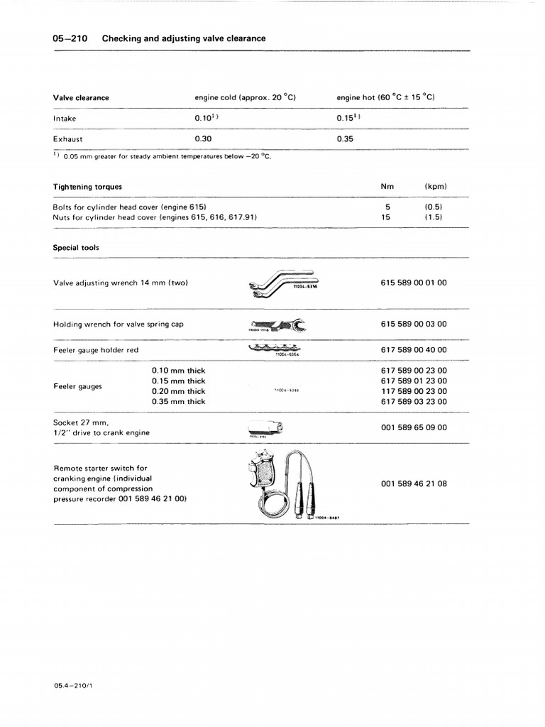 Checking and Adjusting Valve Clearence 615 PDF | PDF