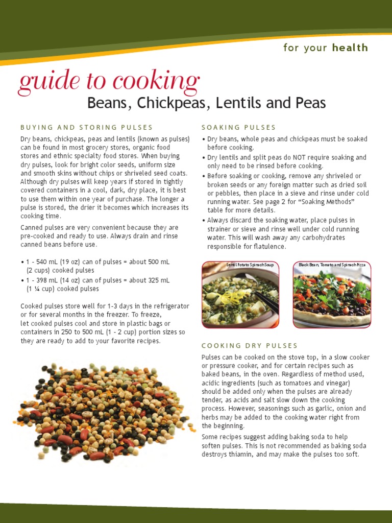 Guide To Cooking Pulses | PDF | Legume | Bean