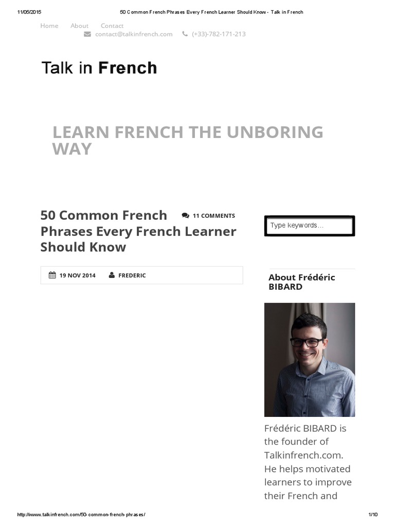 50 Common French Phrases Every French Learner Should Know - Talk in ...